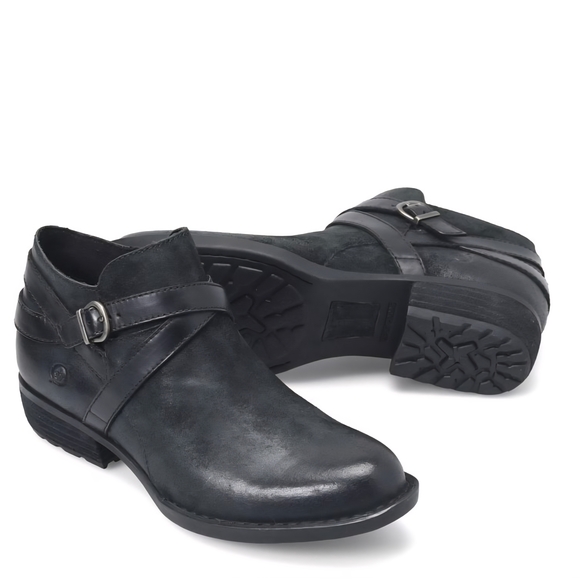 Born | Shoes | Born Kelle Distressed Black Leather Ankle Boots New ...